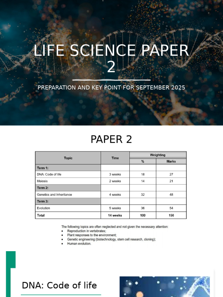 Life Science Paper 2 PP Prep For Trial Exam 2025 | PDF | Homo | Chromosome
