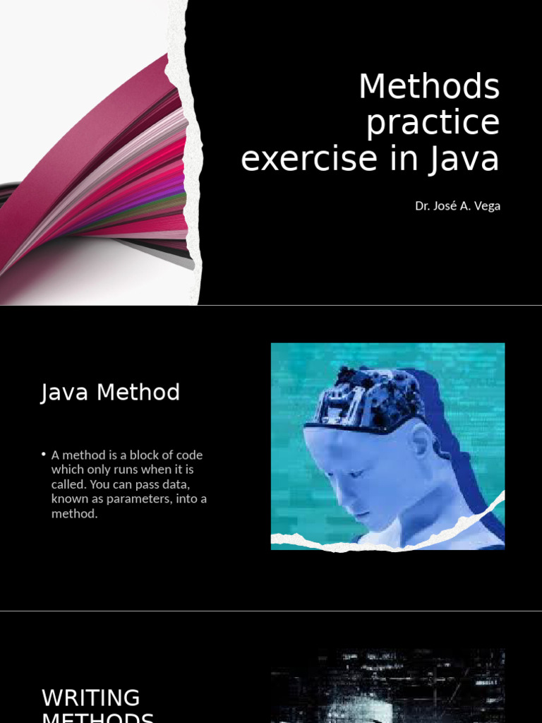 Java Methods: Exercises and Examples | PDF | Parameter (Computer Programming) | String (Computer ...
