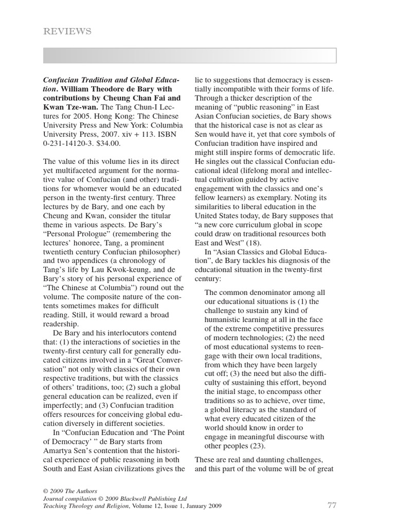 Confucian Tradition and Global Education | PDF | Confucianism | Theology