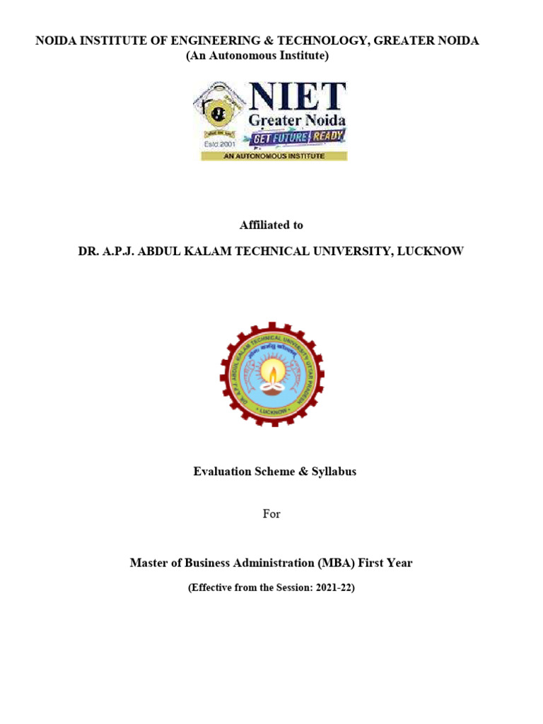 Master of Business Administration First Year | PDF | Elasticity ...