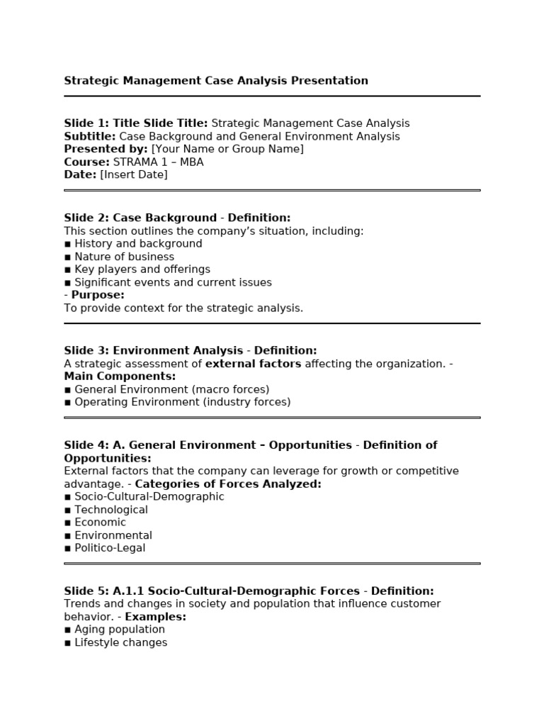 Strategic Management Case Analysis | PDF