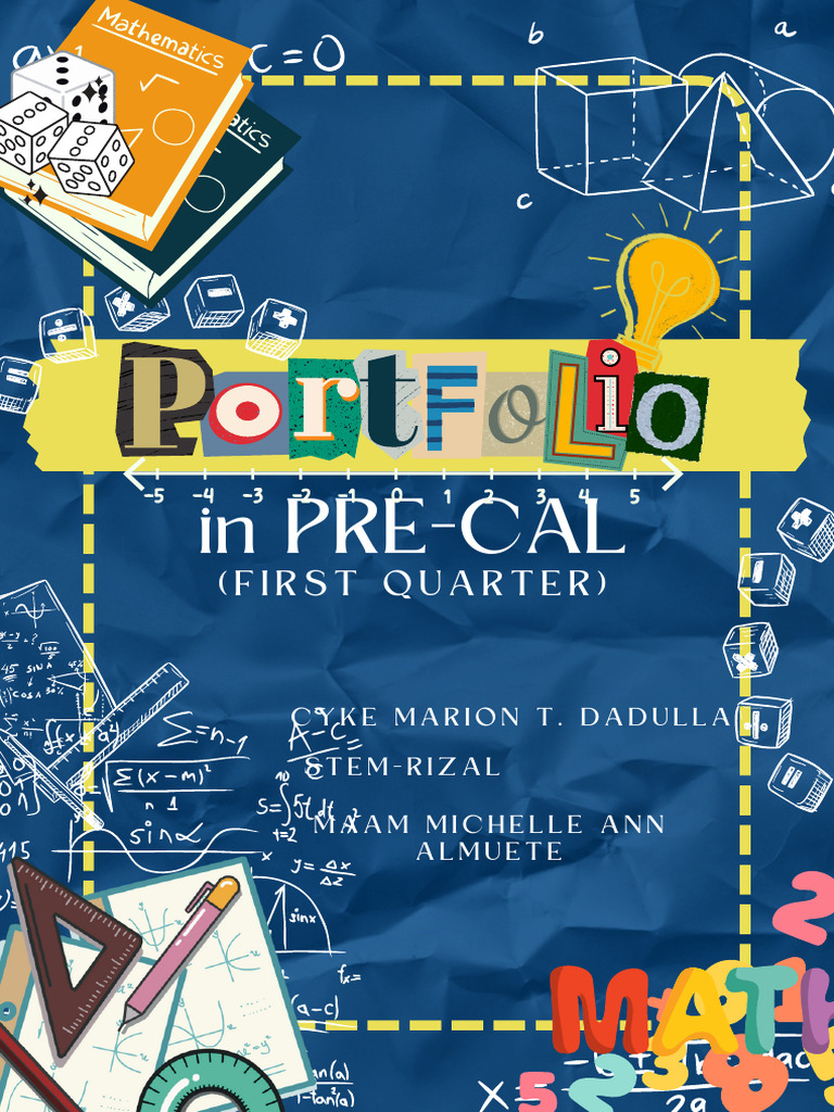 Portfolio Cover Page in Blue Abstract Scrapbook Style | PDF