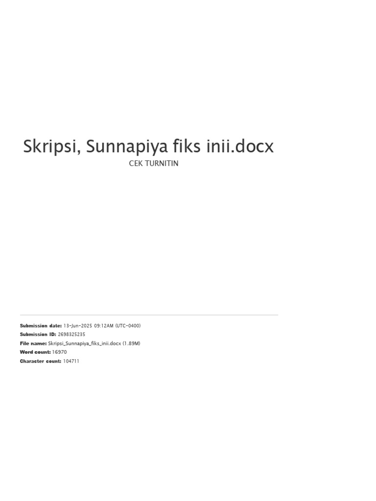 Sunnapiya 15301 021 Hasil Uji Turnitin | PDF