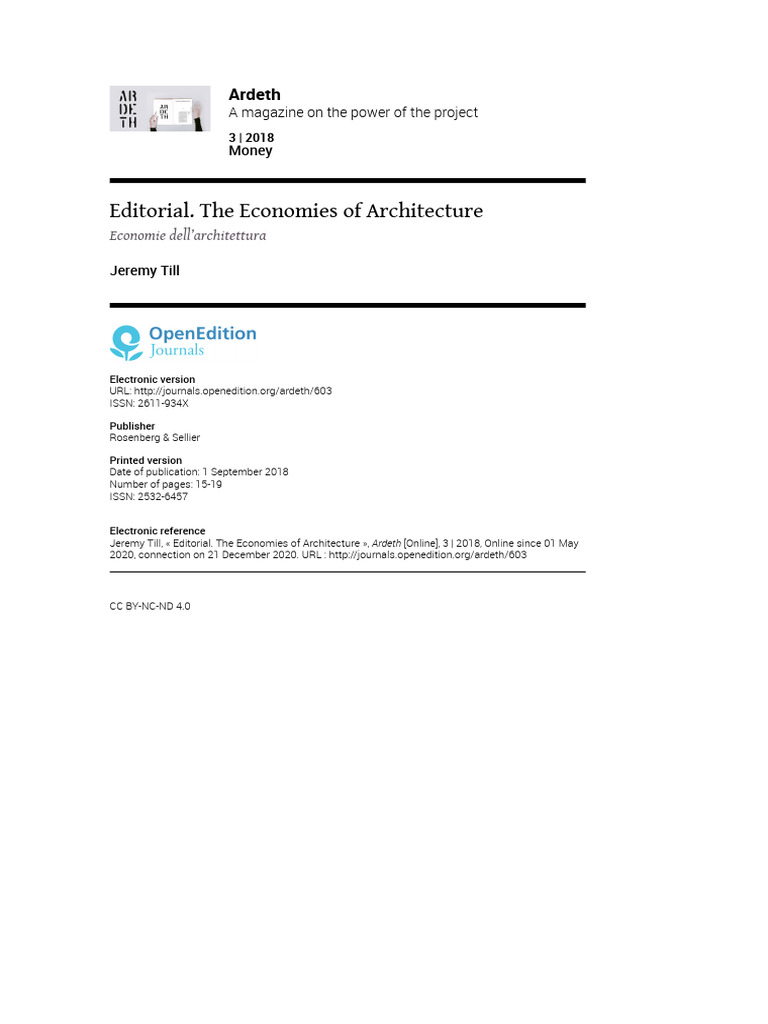 The Economies of Architecture | PDF | Exploitation Of Labour | Economies