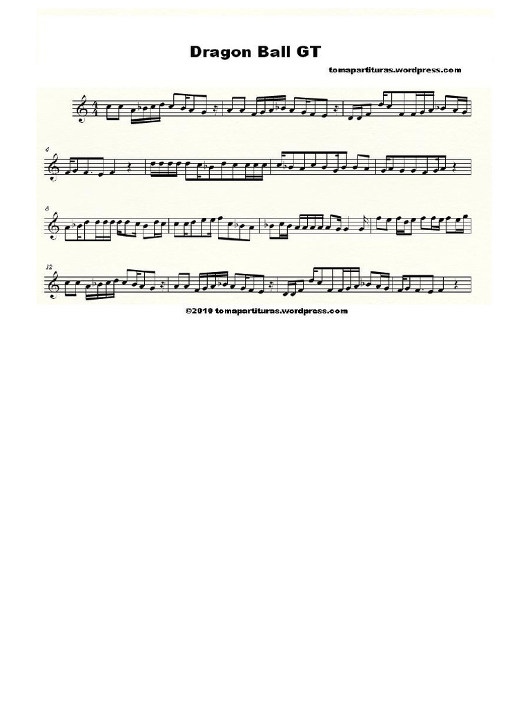 Dragon Ball GT Partitura | PDF