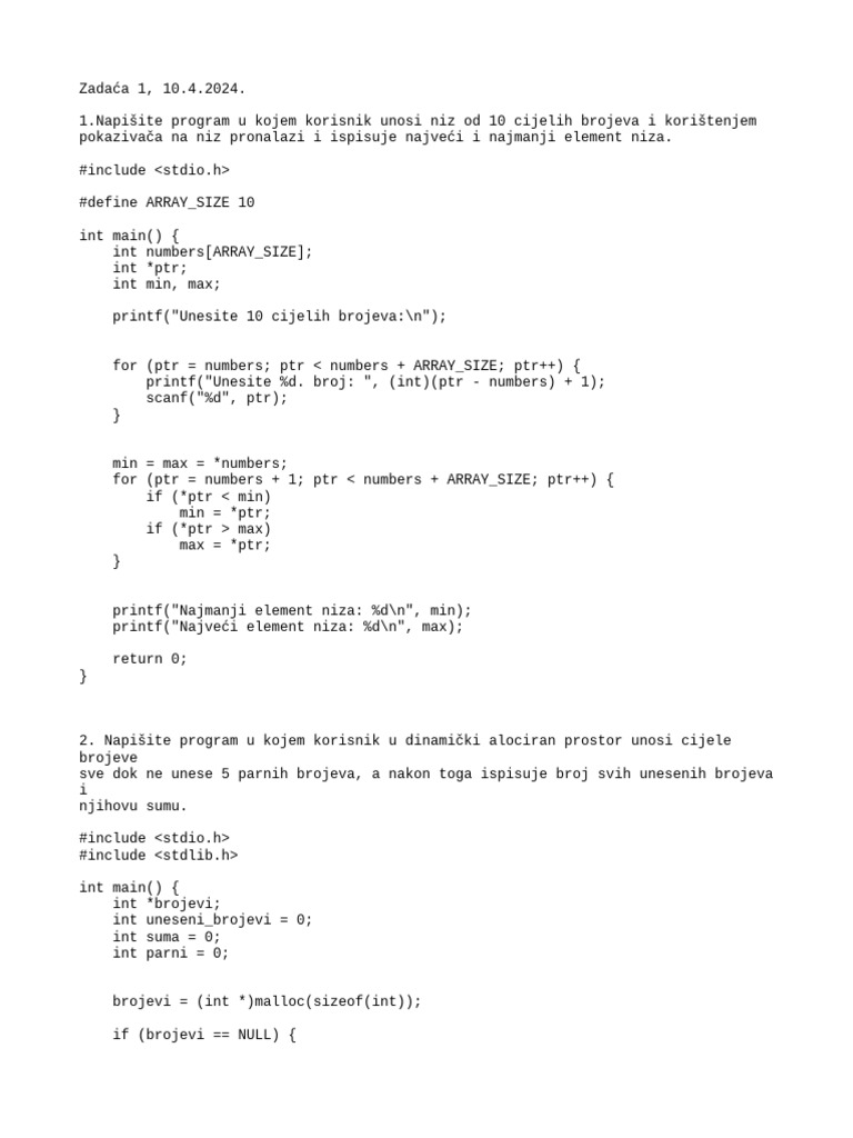 Zadaci Iz Programiranja | PDF