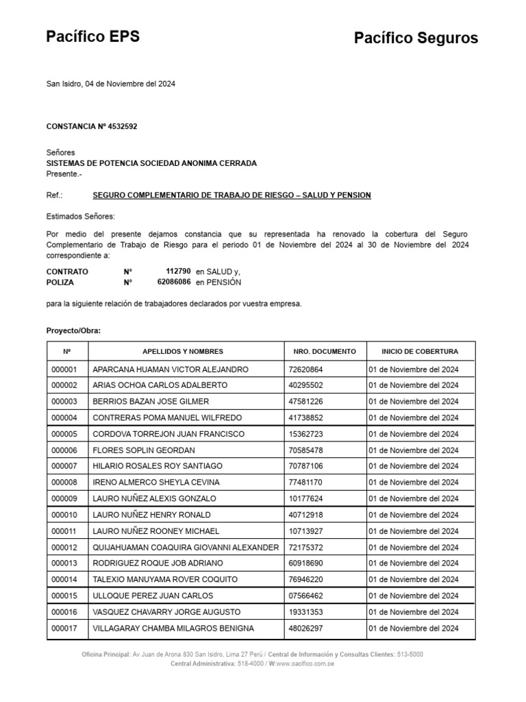 SCTR - Noviembre | PDF