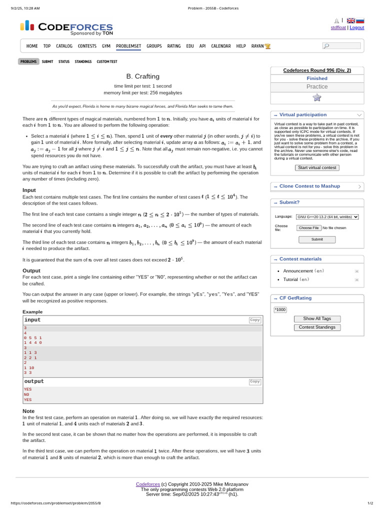 Problem - 2055B - Codeforces | PDF | Computer Architecture | Computer Engineering