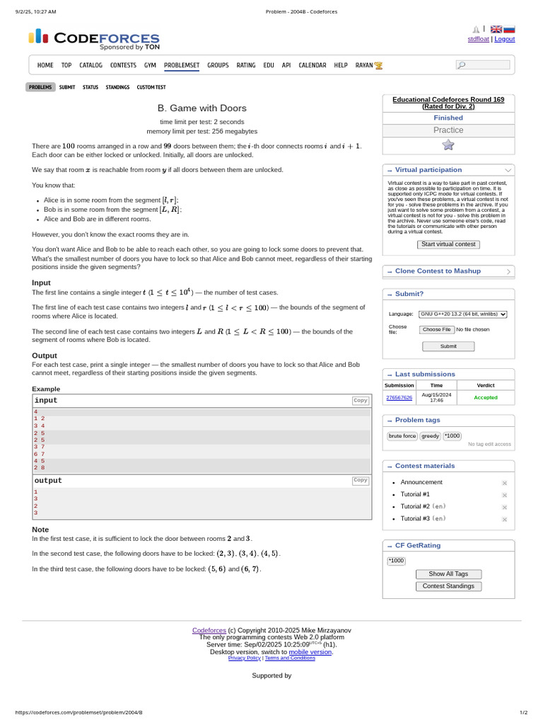 Problem - 2004B - Codeforces | PDF | Computing | Computer Science