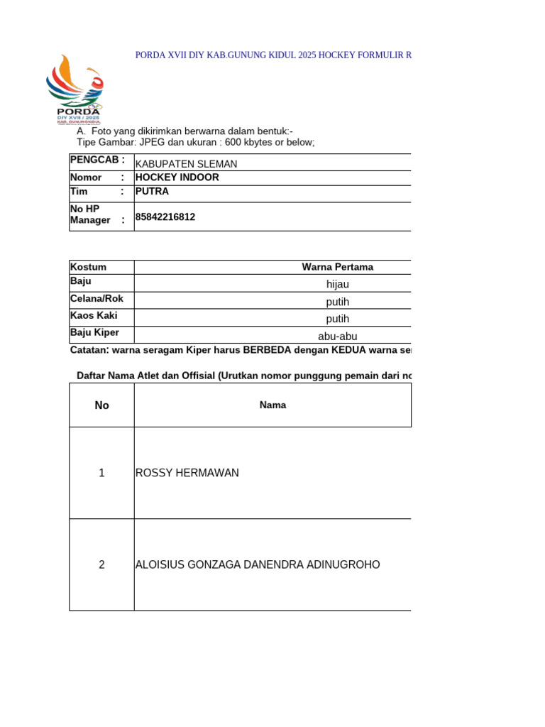 Entry Form Indoor-1 | PDF