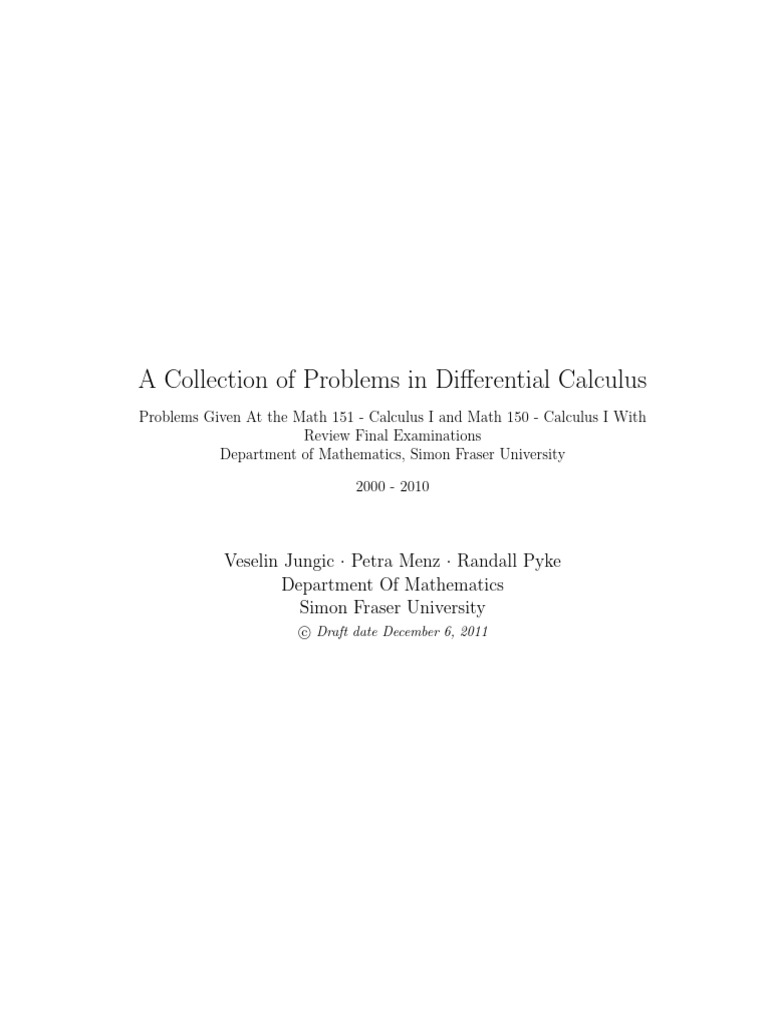 Differential Calculus Problem Set | PDF | Tangent | Derivative