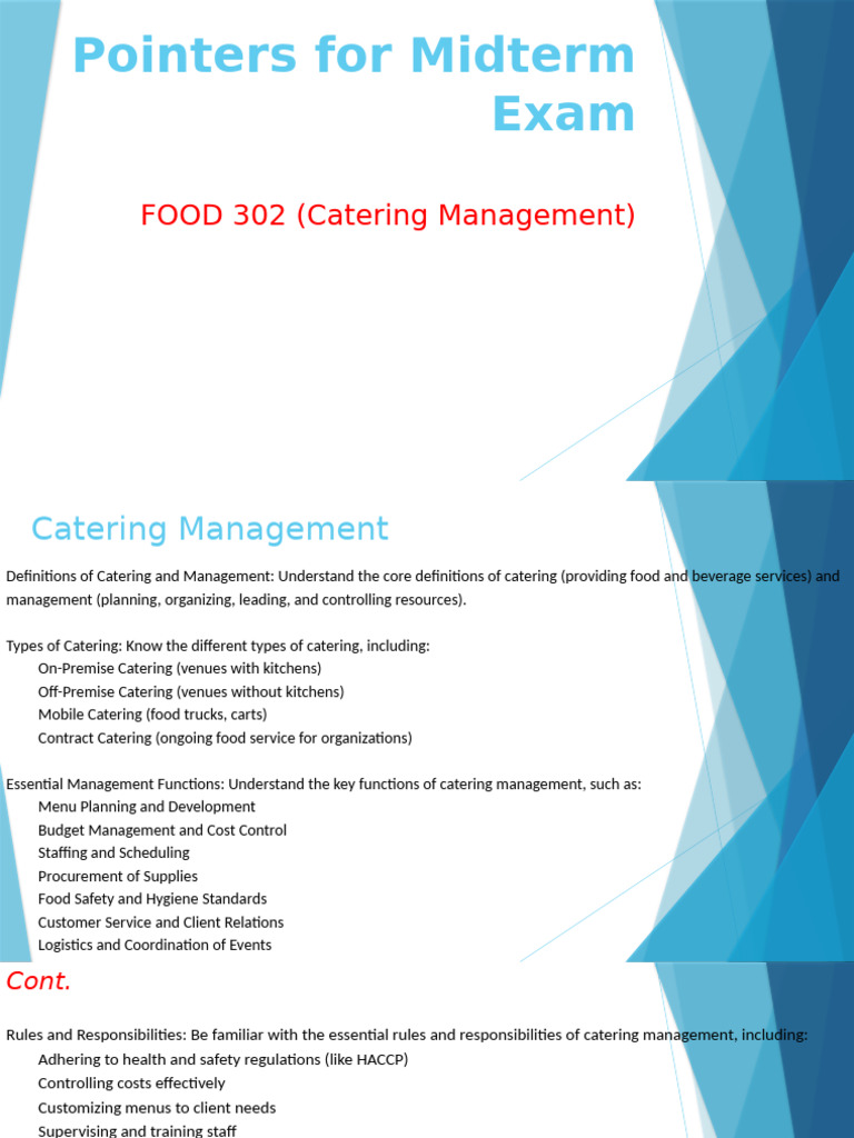 Pointers For Midterm Exam | PDF | Menu | Customer