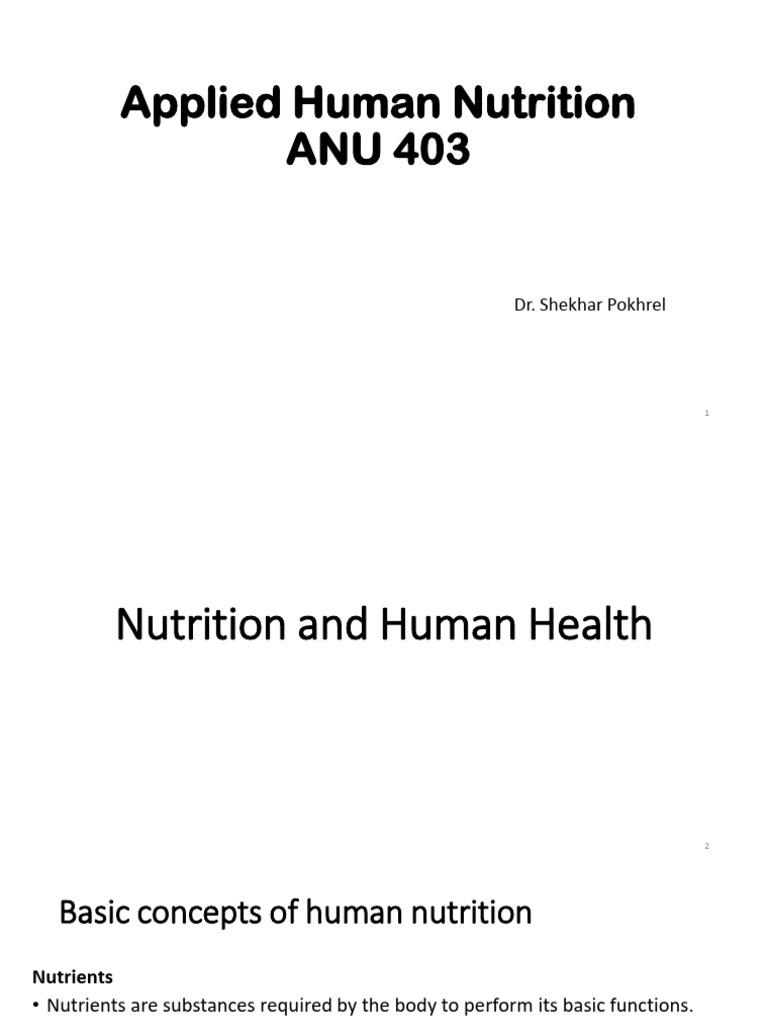 Applied Human Nutrition and Health Insights | PDF | Malnutrition ...