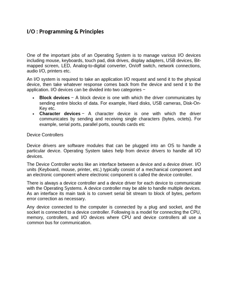 Unit Iv | PDF | Input/Output | Process (Computing)