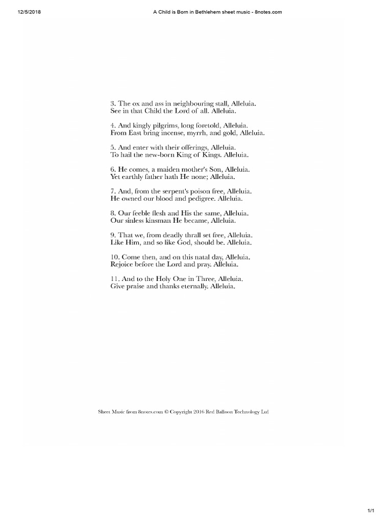 A Child Is Born in Bethlehem 2 | PDF