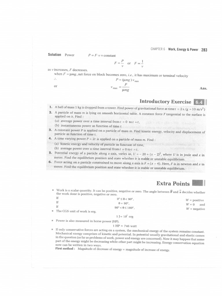 Problems in Work-Power-Energy For AP Physics | PDF