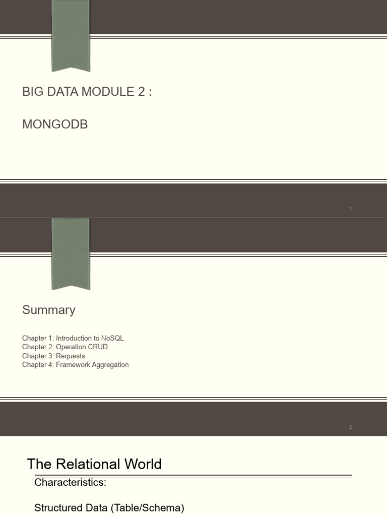 Big Training Data Module 2 - Mongo DB 2 | PDF | No Sql | Databases
