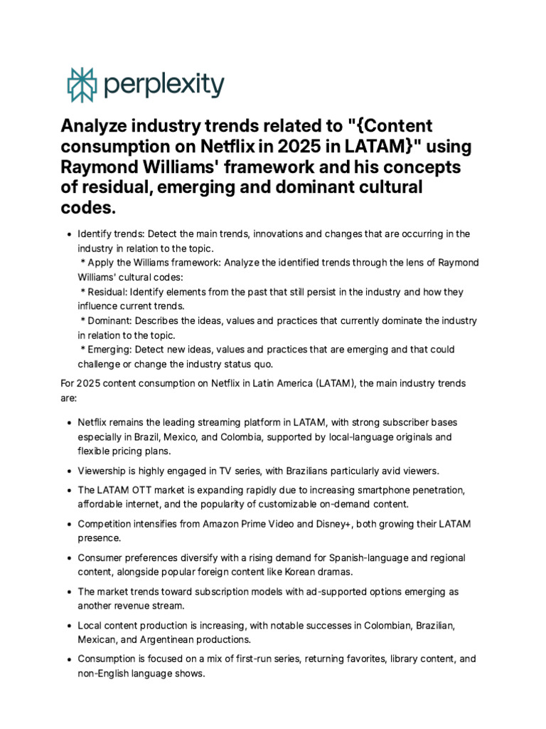 Analyze Industry Trends Related To - (Content Consu | PDF | Netflix ...