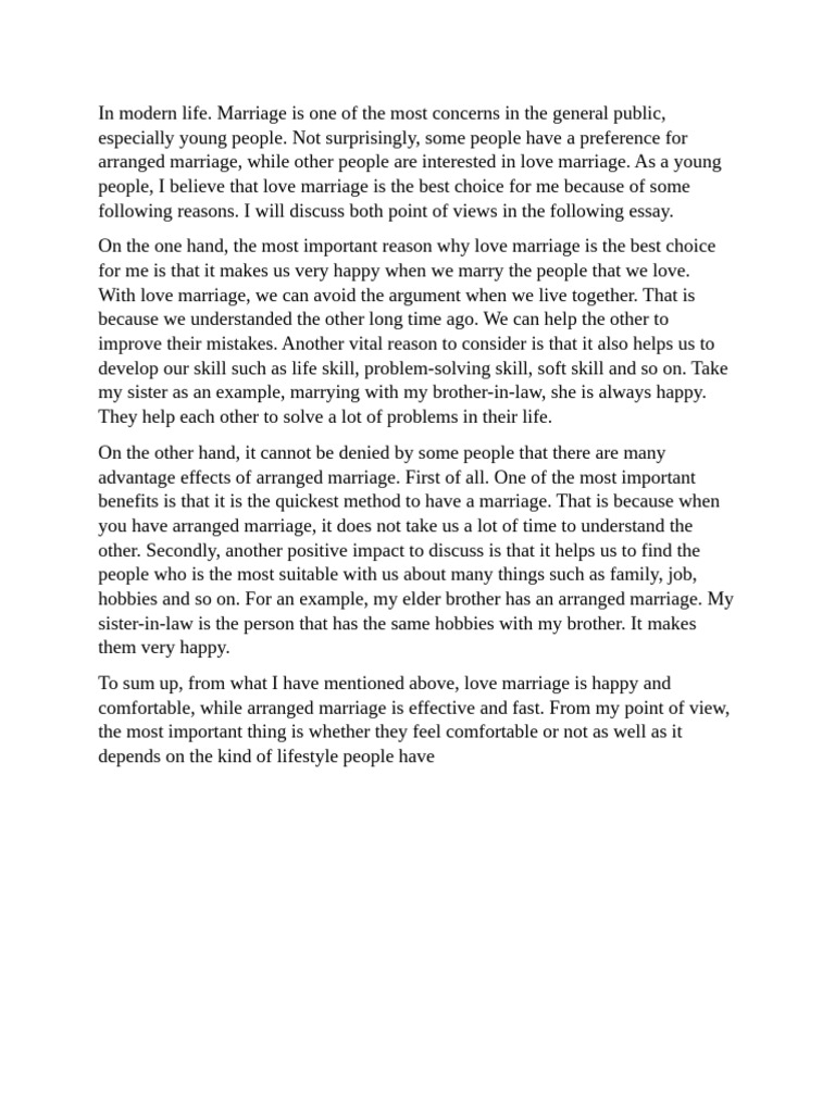Love vs. Arranged Marriage: A Personal Perspective | PDF