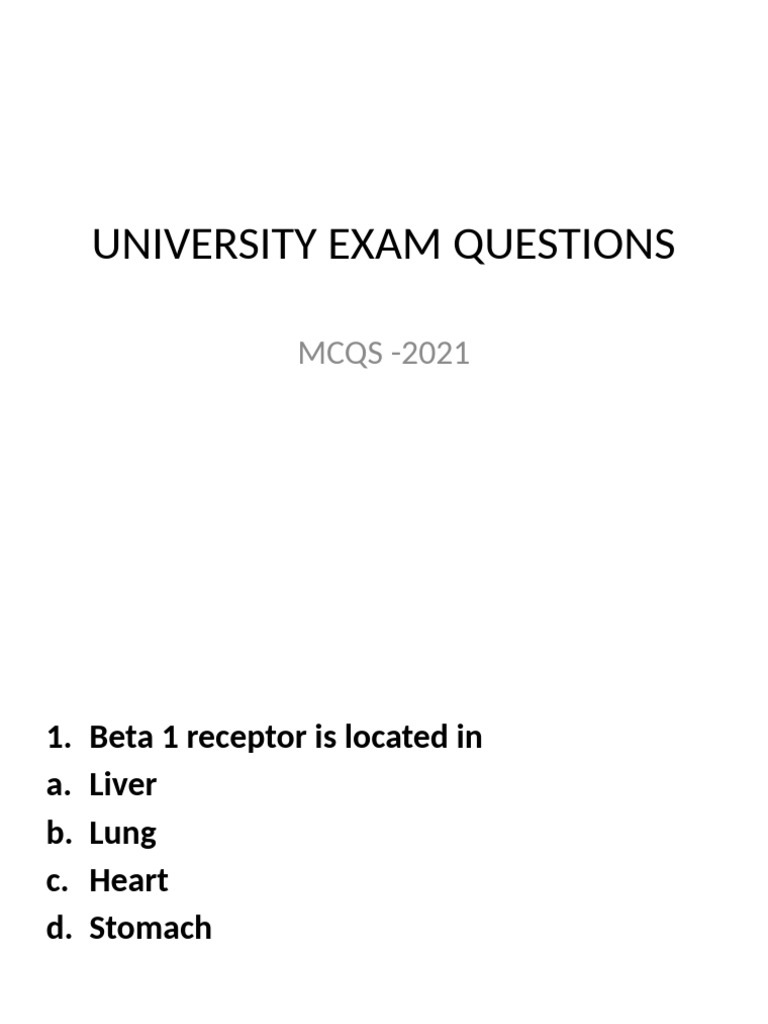 University Exam Questions - Mcqs | PDF