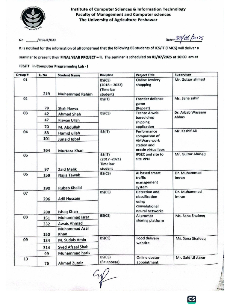 BsCs Final Year Project | PDF