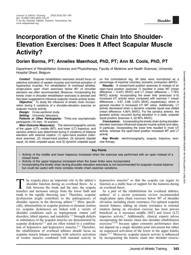 EMG - Incorporation of The Kinetic Chain Into Shoulder-Elevation ...