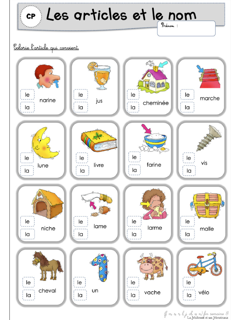 Les Articles Et Le Nom 2 | PDF