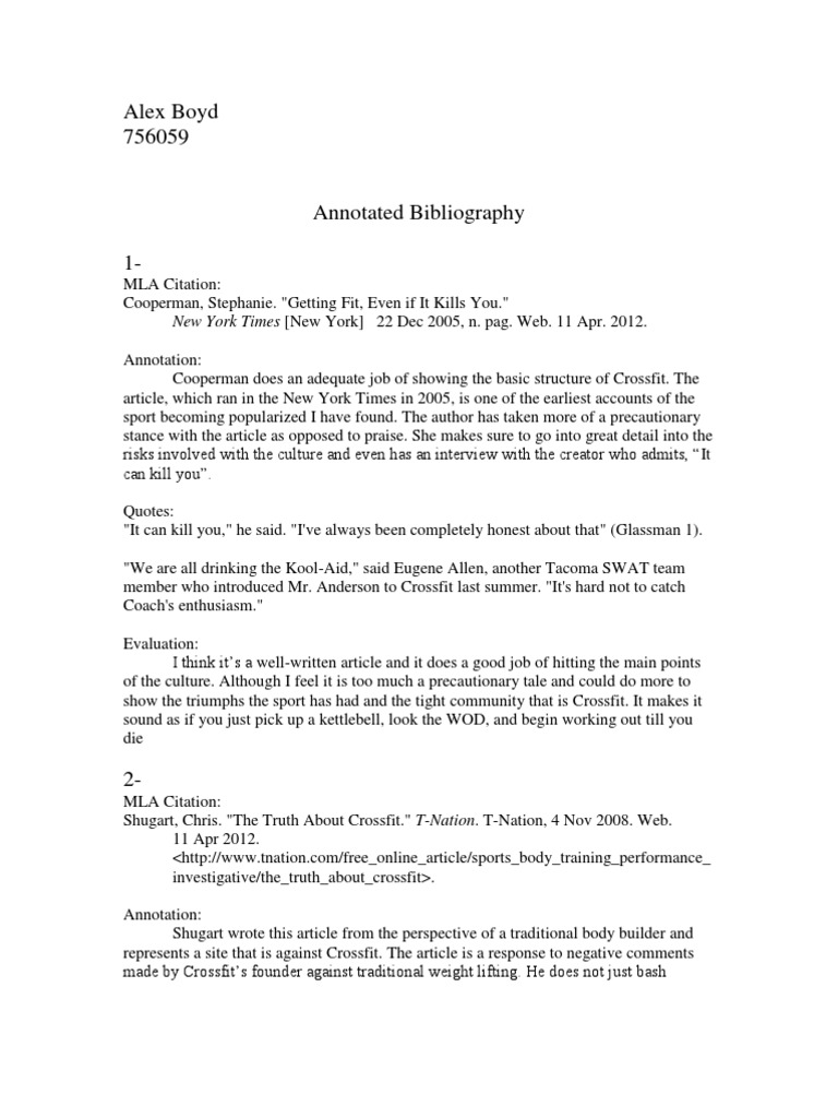Annotated Bibliography | Sports | Leisure