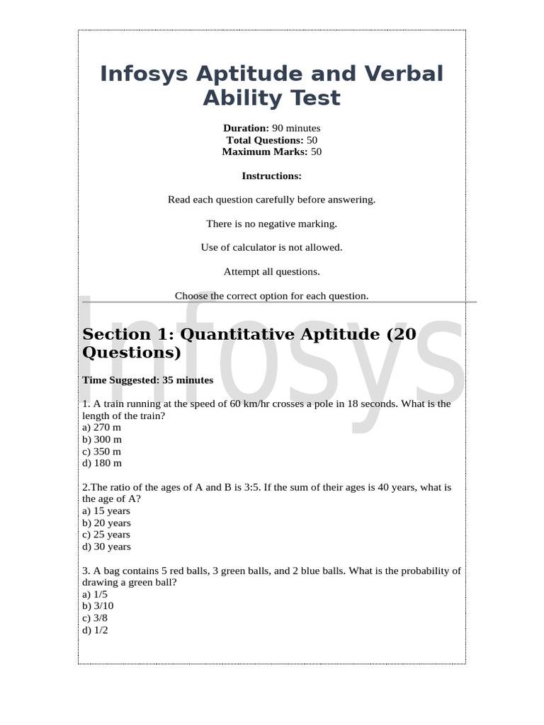 Infosys Verbal Ability Test Guide | PDF | Semantic Units | Languages