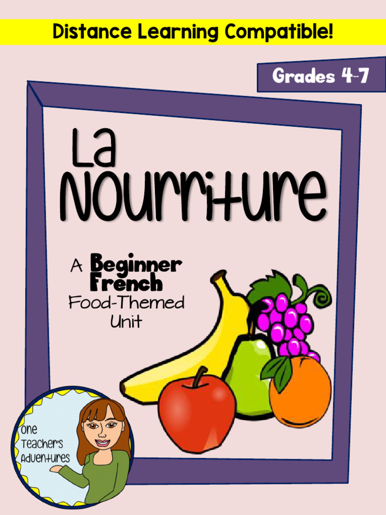 01 - La Nourriture - BEGINNER FRENCH Food Unit - Distance Learning ...
