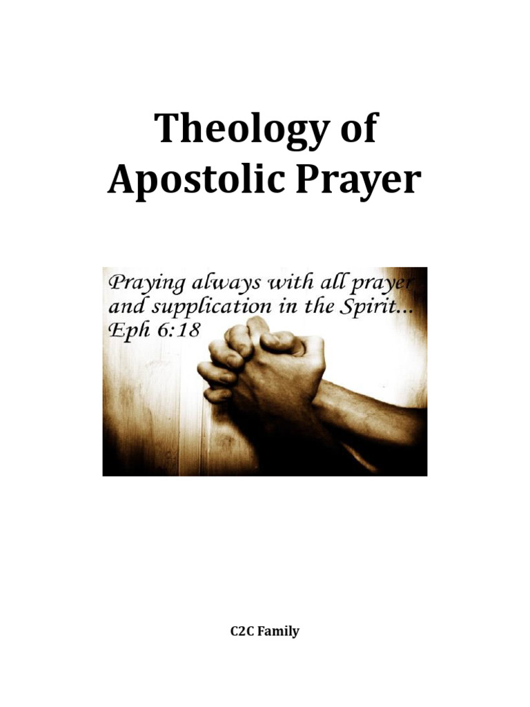 Theology of Apostolic Prayer | PDF | Prayer | Glory (Religion)