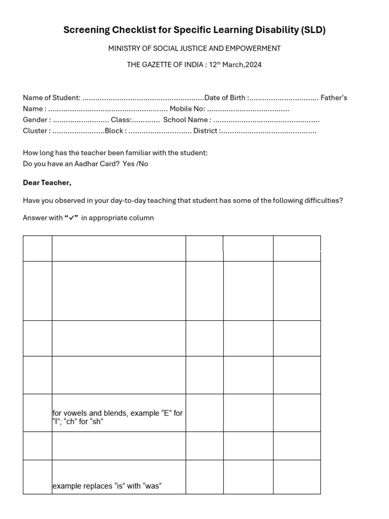 DEPwD Checklist | PDF