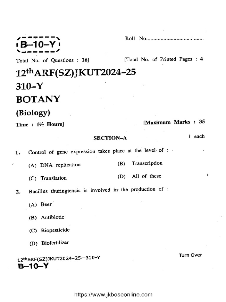 JK Bose Class 12 Biology Botany 310 y 2025 | PDF