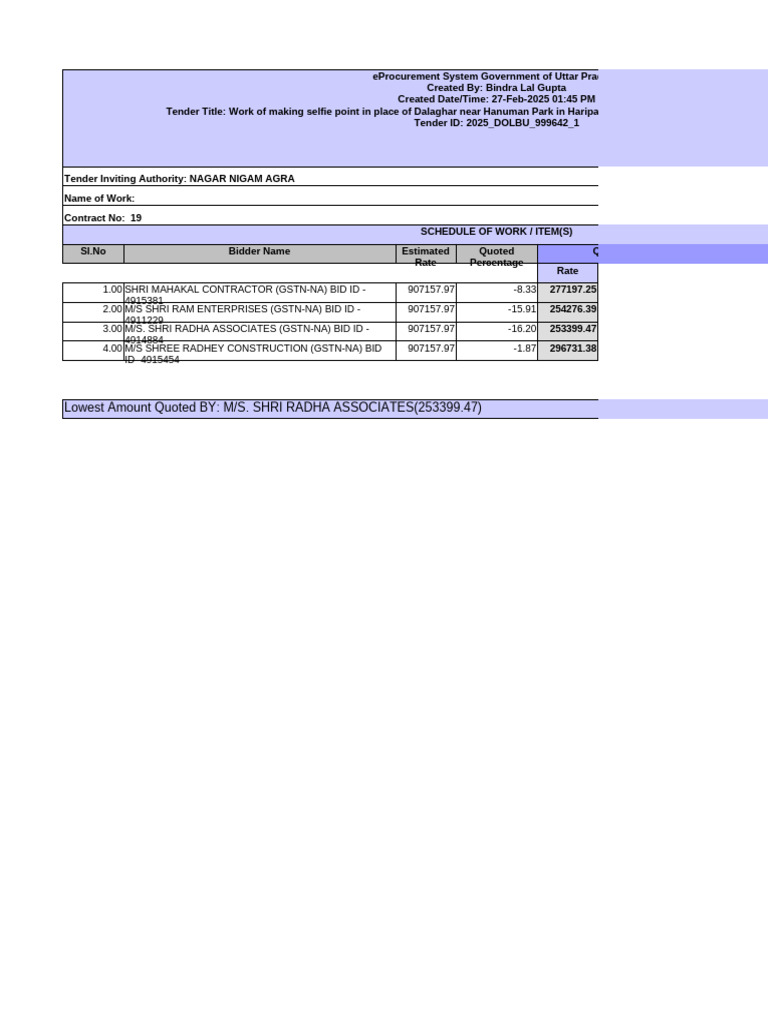 Boq Comparative Chart | PDF