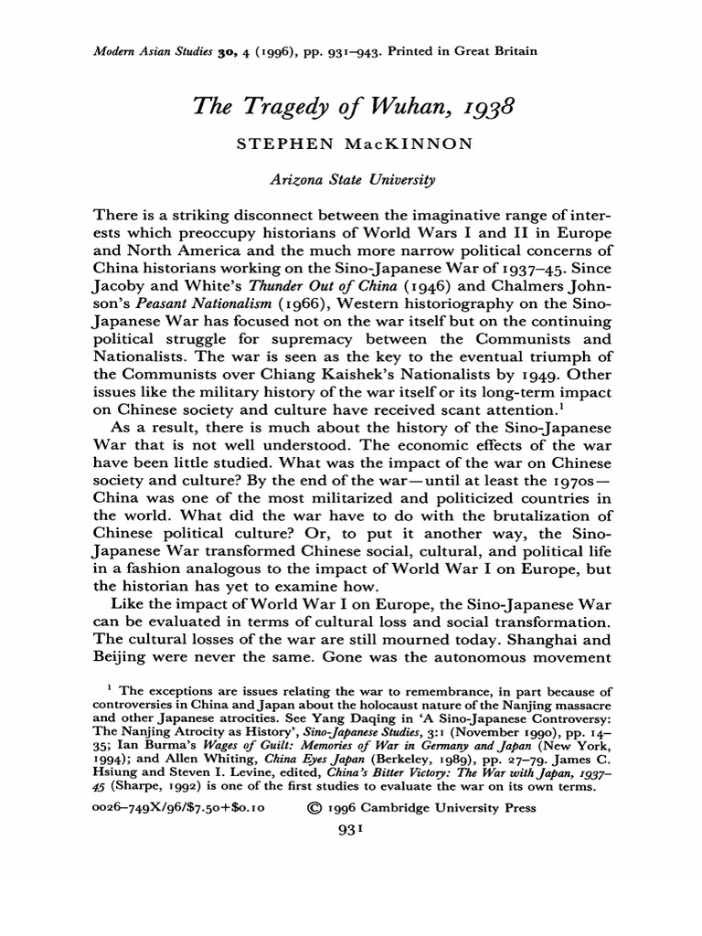 The Battle of Wuhan: A Historical Analysis | PDF | Chiang Kai Shek ...