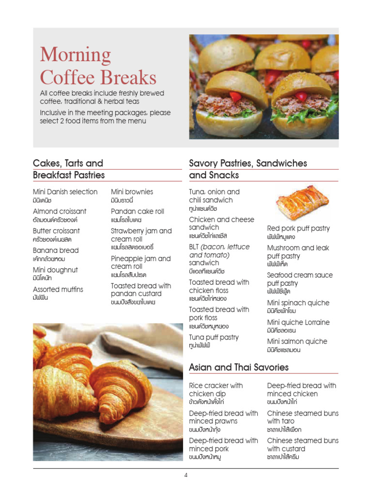 MICE-Coffee Break Menu | PDF