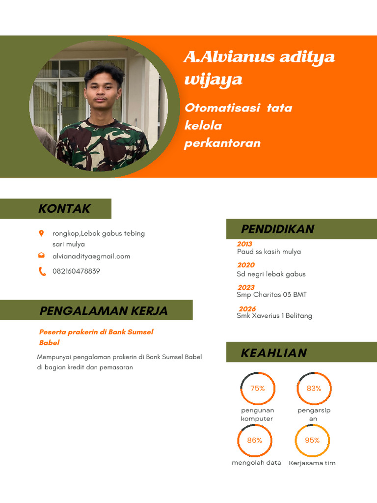 Kuning & Oranye Minimalis CV Curiculum Vitae Surat Lamaran Kerja PDF | PDF