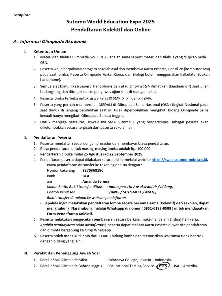 SWEE 2025: Panduan Pendaftaran dan Lomba | PDF