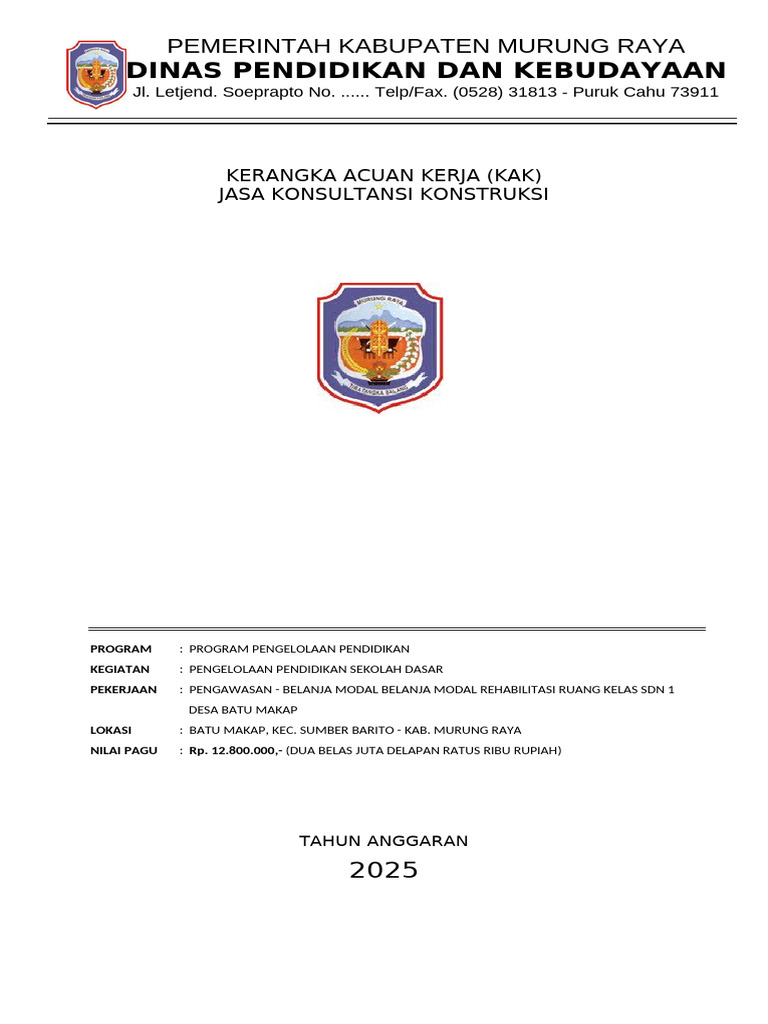 KAK Pengawasan | PDF