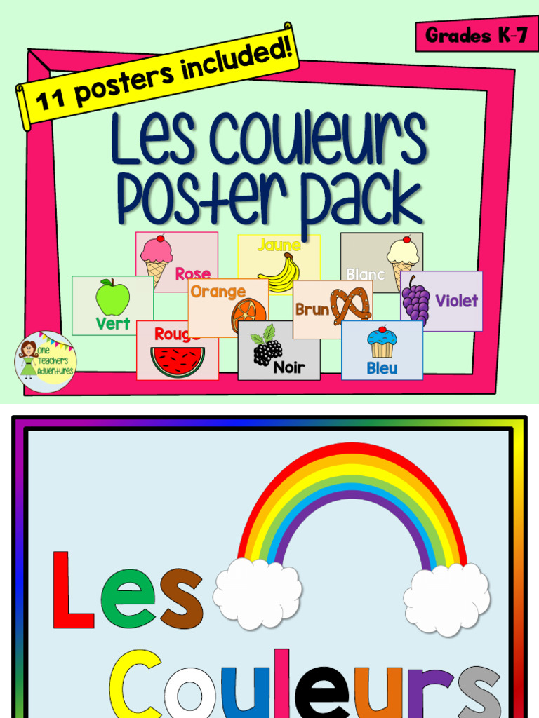 42 - Les Couleurs - Colour Posters For Beginning French Students | PDF