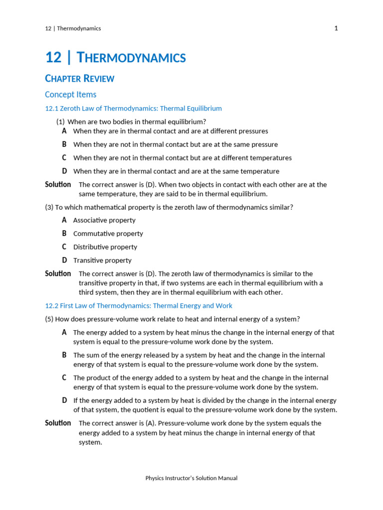 Thermodynamics Concepts and Applications | PDF | Heat | Temperature