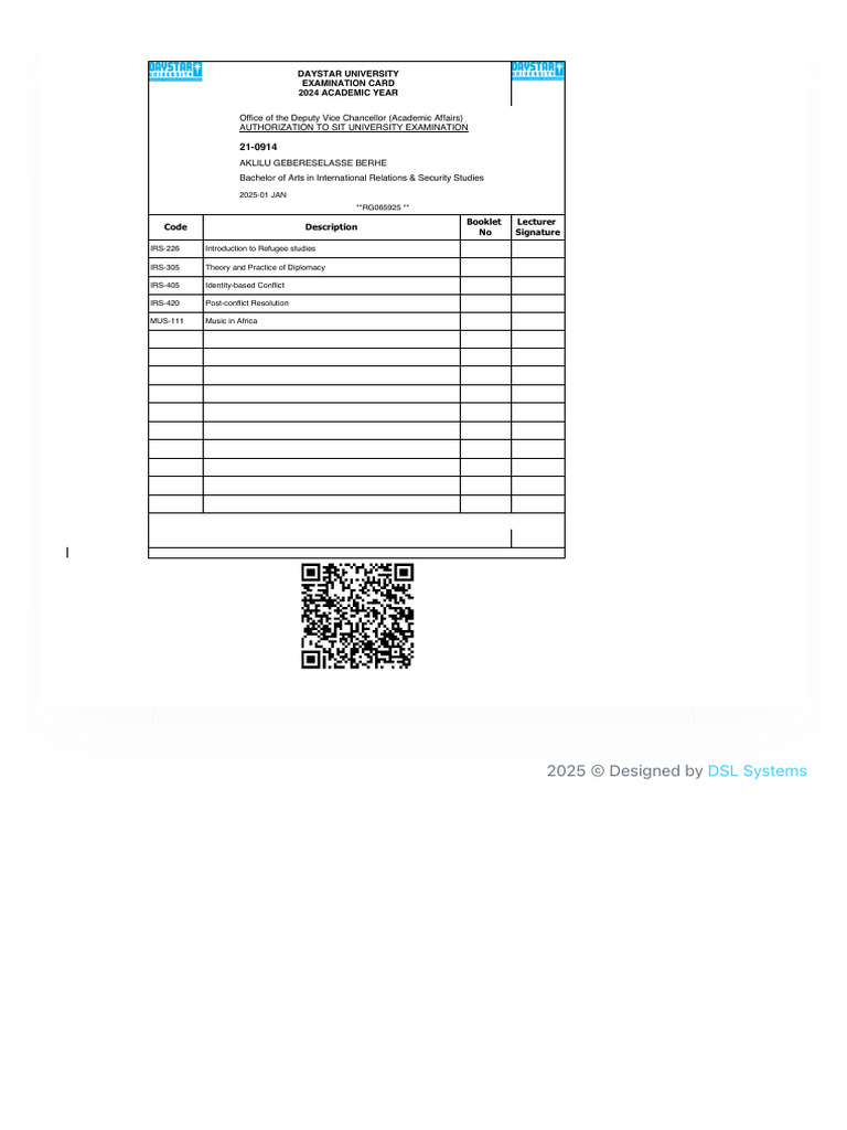 DAYSTAR - Student Portal | PDF