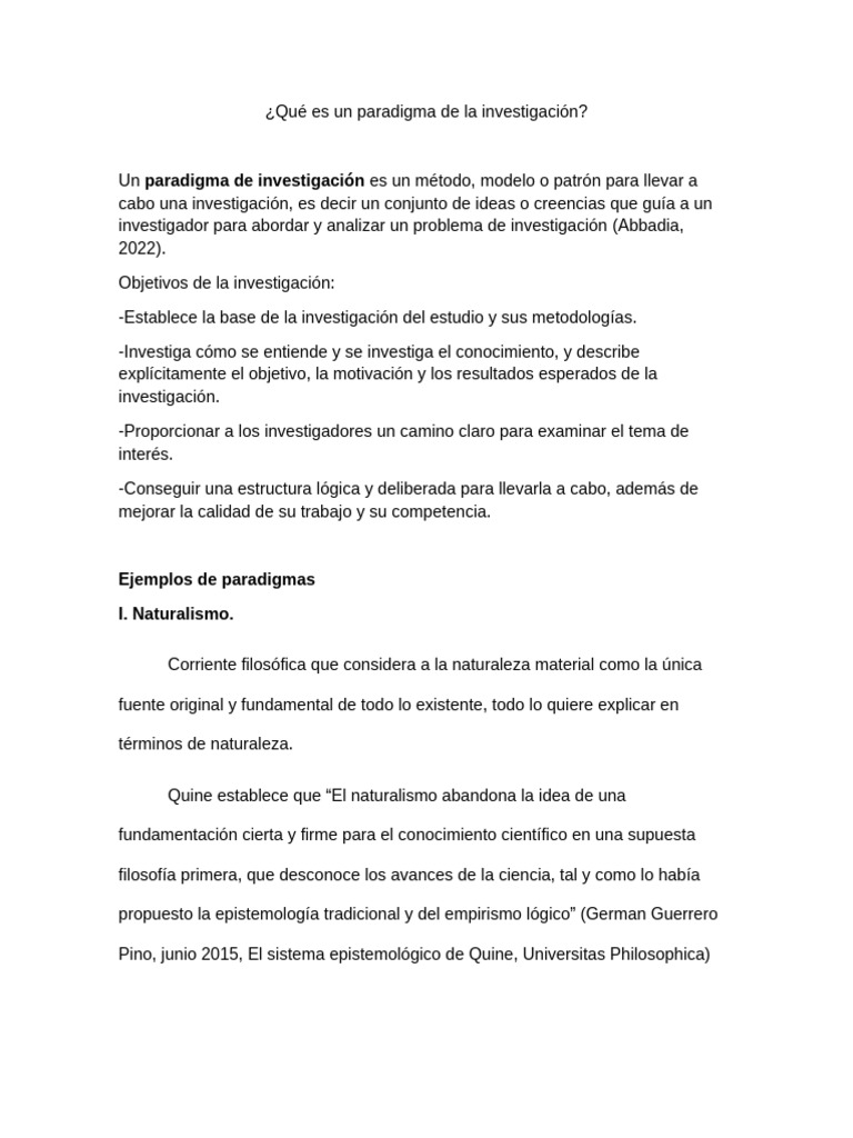 Qué Es Un Paradigma de La Investigación | PDF | Paradigma | Conocimiento