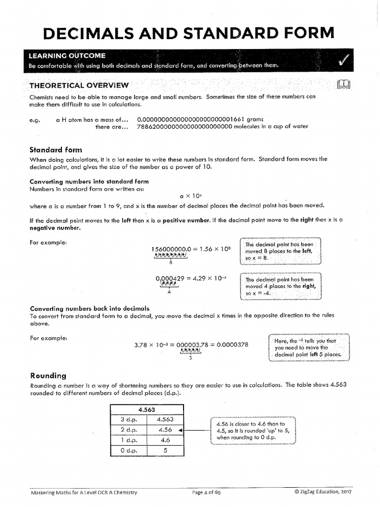 1a. ZZ Decimals and Standard Form | PDF