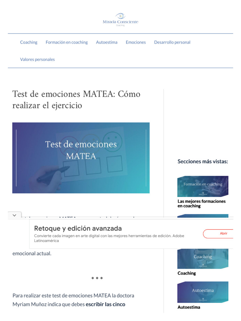 Test de Emociones MATEA - Cómo Realizar El Ejercicio | PDF | Las ...