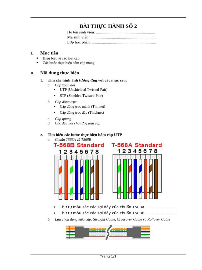 Lab 2 - Thuc Hanh Bam Cap Mang | PDF