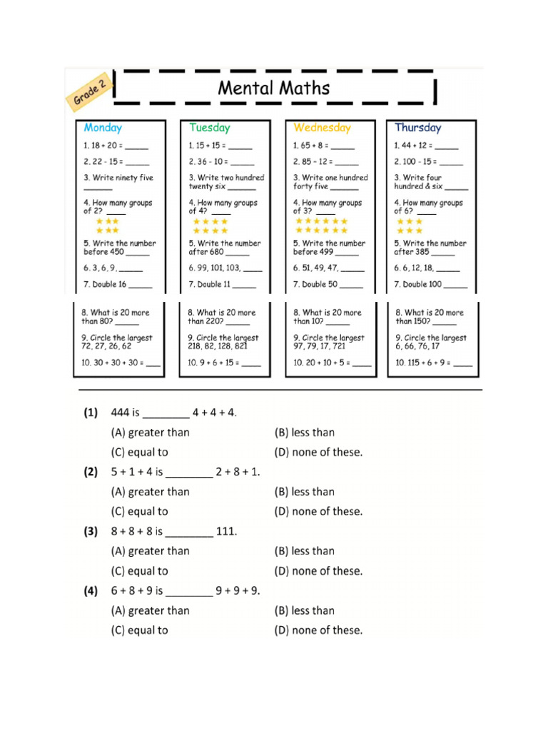 Grade 2 Math HW 4 | PDF