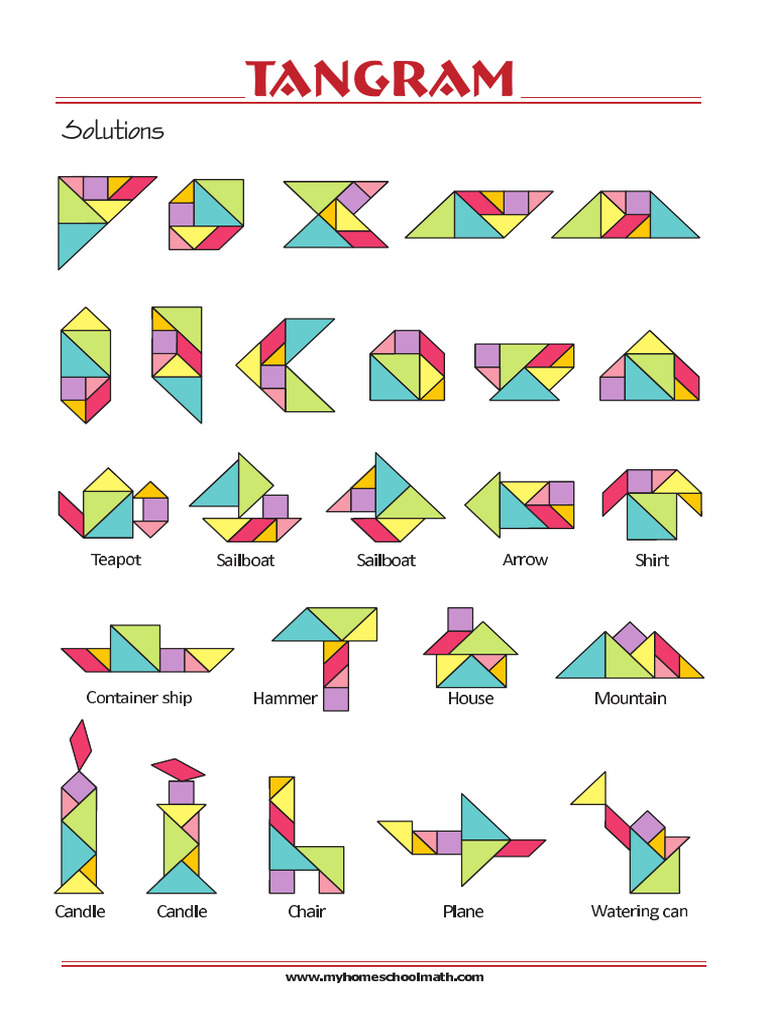 Tangram Objects Solutions | PDF