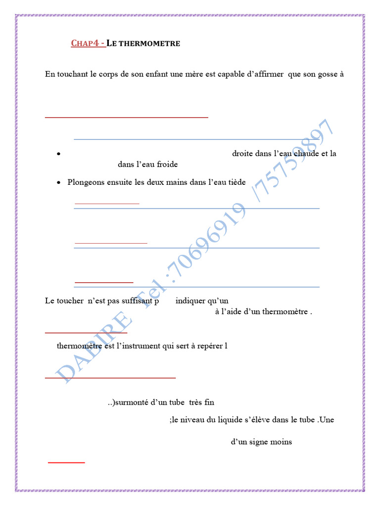 Types de thermomètres et températures | PDF | Thermomètre | Température