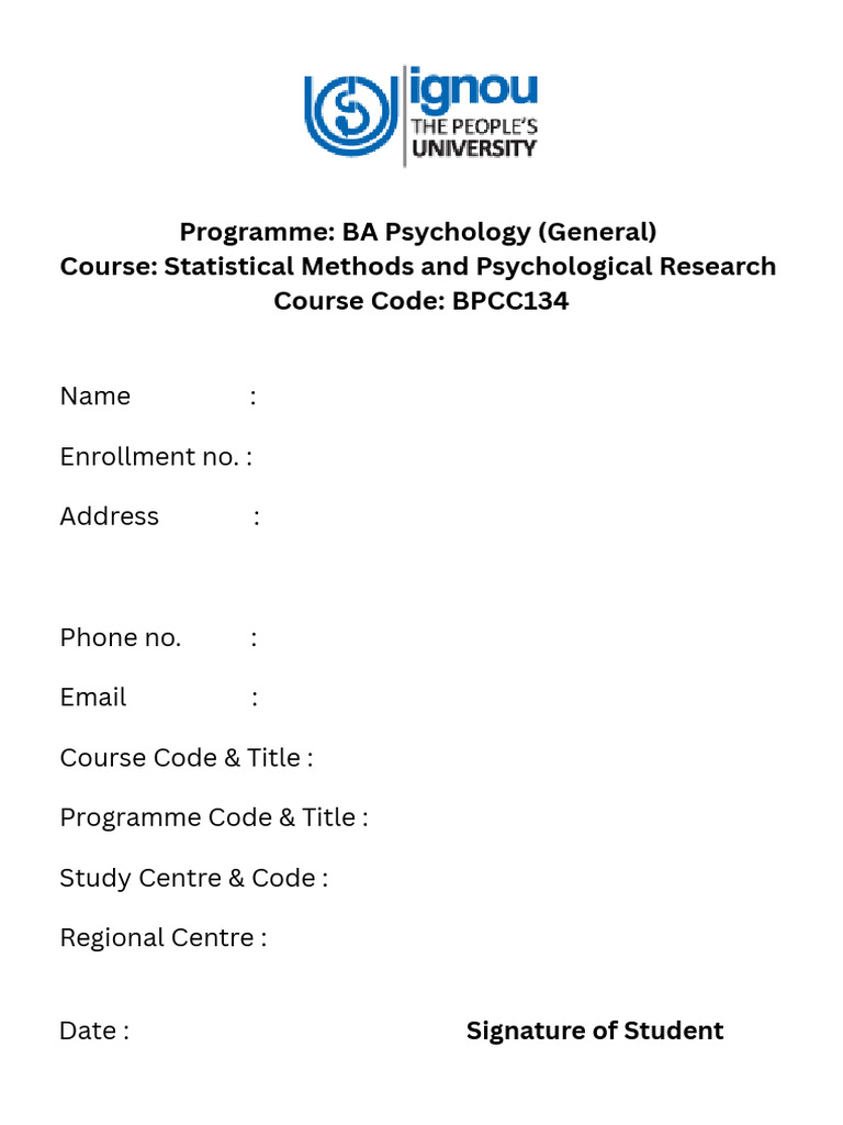 Programme BA Psychology (General) Appendix | PDF
